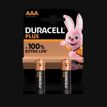 Duracell Plus batteries 2 x AAA battery pack | Duracell Plus Batteries